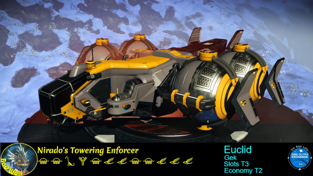Dark Grey & Orange V-Wing Ball Turret Box Tail Hauler : r/NMSGlyphExchange